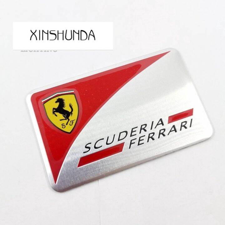 XSD 1 x Aluminum SF Horse Ferrari Logo Car Auto Decorative Emblem Badge ...