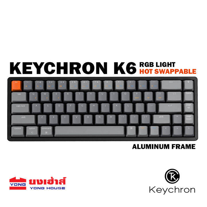 Keychron K6 Hotswappable (Key ENG) Mechanical Keyboard RGB Aluminum ...