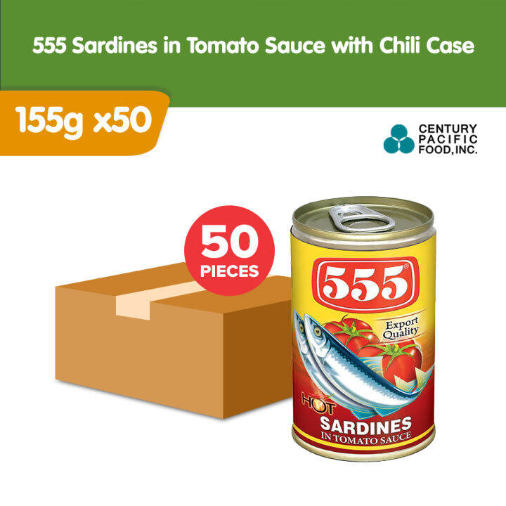 555 Sardines in Tomato Sauce with Chili 155g Pack of 50 | Lazada PH