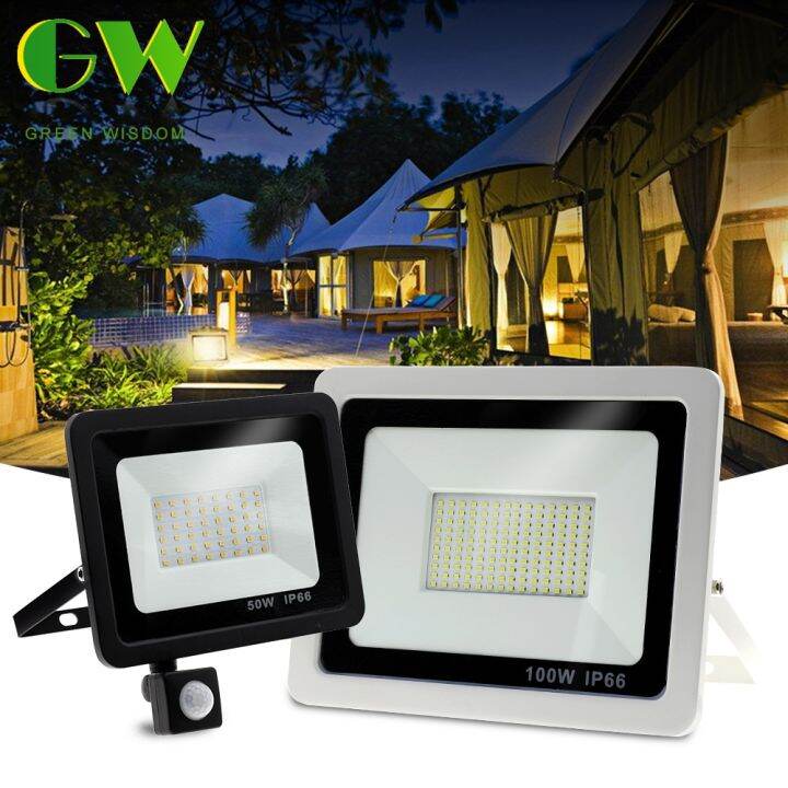 PIR Motion Sensor LED Floodlight 220V Waterproof Spotlight 10W 30W 50W 100W Flood Light Outdoor ...