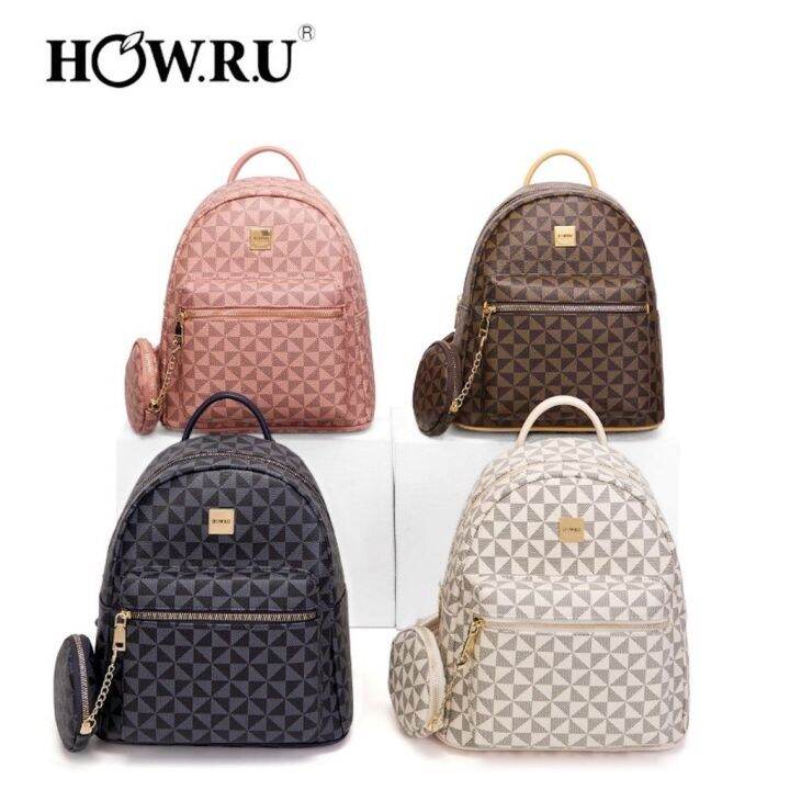ORIGINAL HOWRU CHECKERED BACKPACK W/ WALLET | Lazada PH