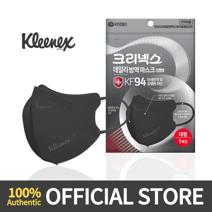 【Spot sa Manila】 Black Kleenex Kf94 Respiratory Mask | Lazada PH