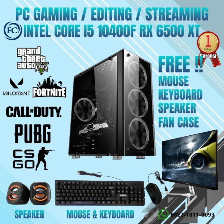 PAKET PC GAMING I5 10400F / 16GB / RX6500XT Gaming / Design | Lazada Indonesia