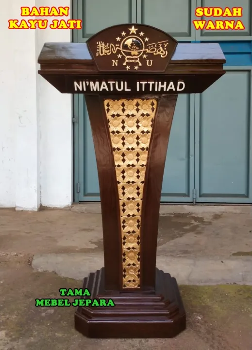 Podium Masjid Minimalis Kayu Jati Mimbar Podium Kayu Jati | Lazada ...