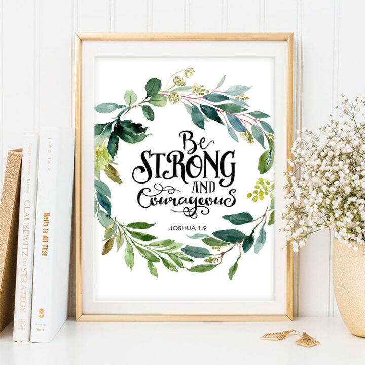 Bible Verse HD Wall Art A4 LAMINATED - Be strong and courageous ...