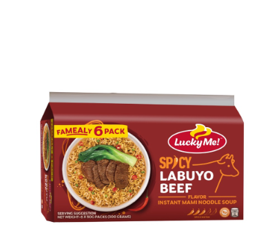 Lucky Me! Instant Noodle Soup Spicy Labuyo Beef Multipack 50g x 6 ...