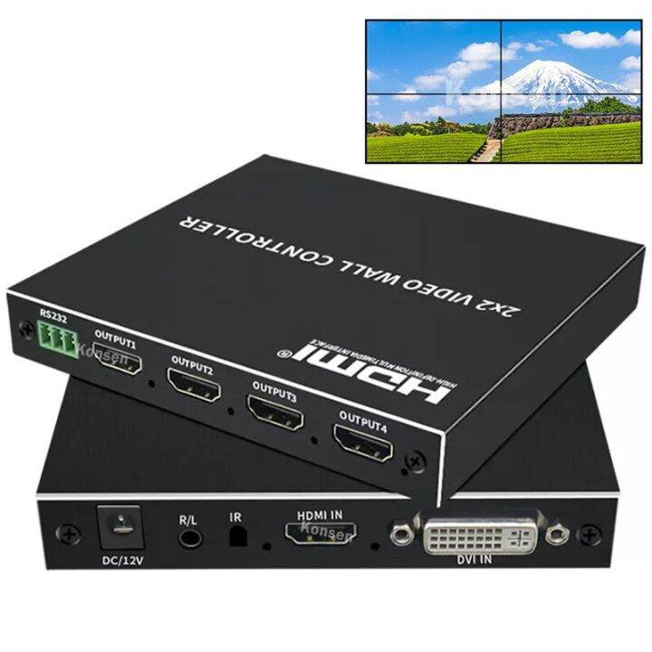 2x2 Video Wall Controller 1080P TV Splicing Box Processor 1x2 1x3 1x4 ...