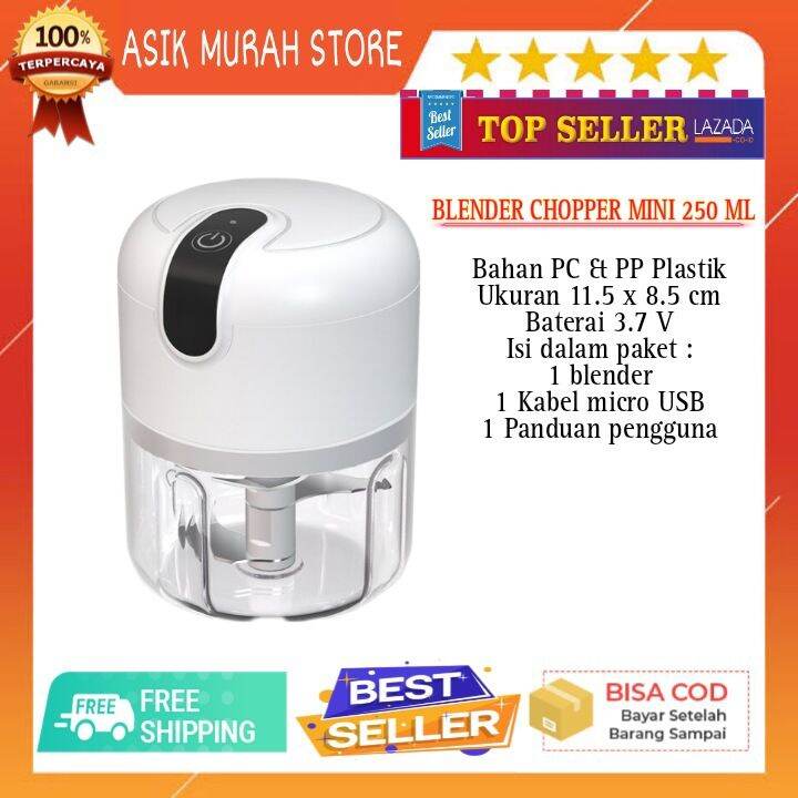( Sesuai Gambar) Blender Chopper Mini 250ML bahan PC dan PP Plastik ...