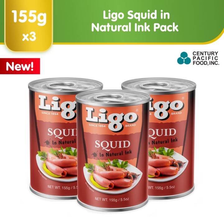 Ligo Squid in Natural Ink 155g x3 | Lazada PH