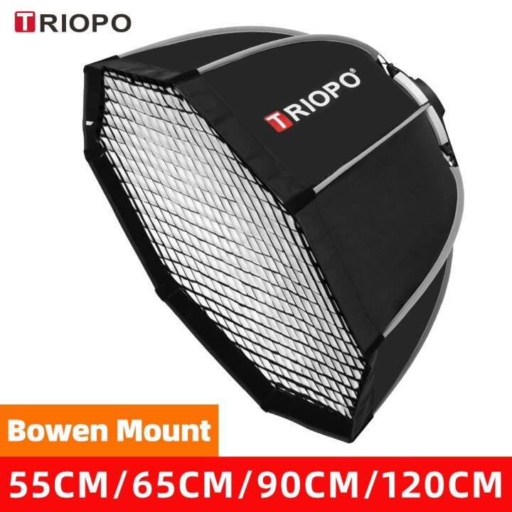 Triopo ร่มแปดเหลี่ยมนิ่มสำหรับถ่ายภาพสตูดิโอที่ครอบหัวแฟลช55ซม. 65ซม. ...