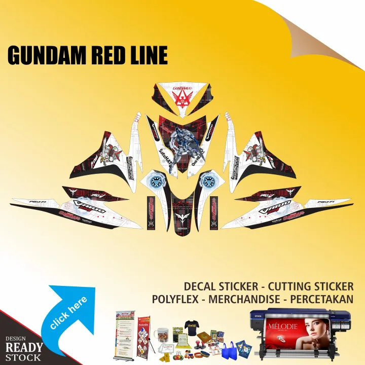 DECAL STICKER HONDA VARIO PGMFI GUNDAM RED LINE | Lazada Indonesia