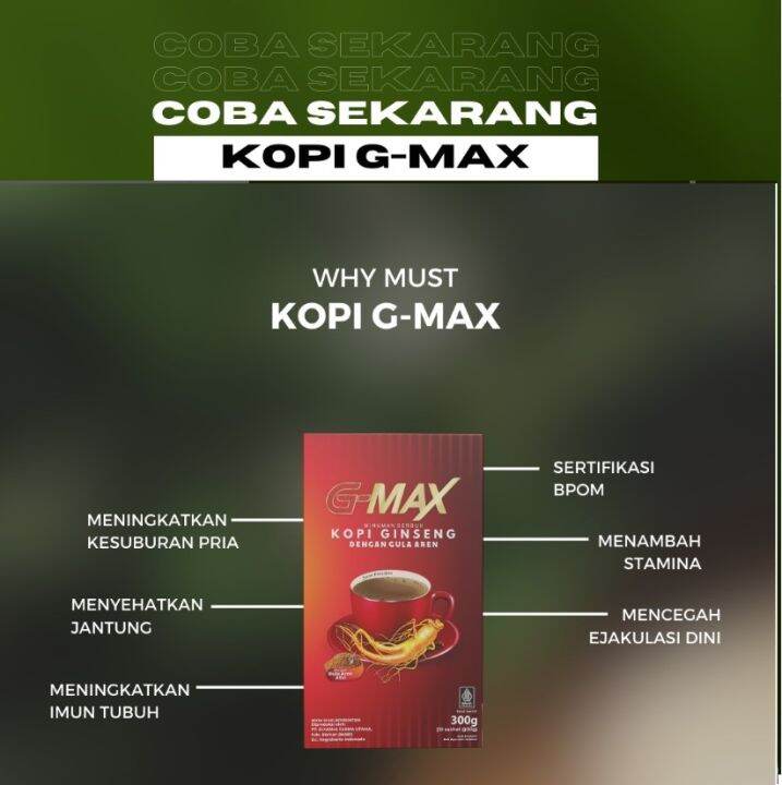 Promo Toko Baru - Dijamin {100% original BPOM Atau Uang anda kembali} Kopi Gmax Stroong Coffee ...