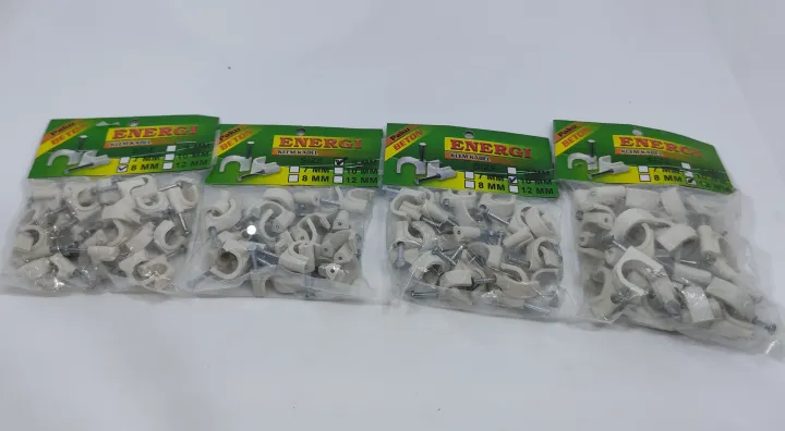 Paku Klem ENERGI / Klem Kabel / Paku Beton 8 9 10 12 mm / Cable Clamp ...