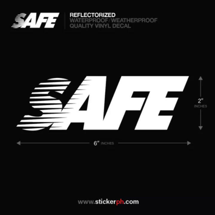 SAFE Sticker Decal Reflective White (6x2 inches) for Cars, Motorcycle ...
