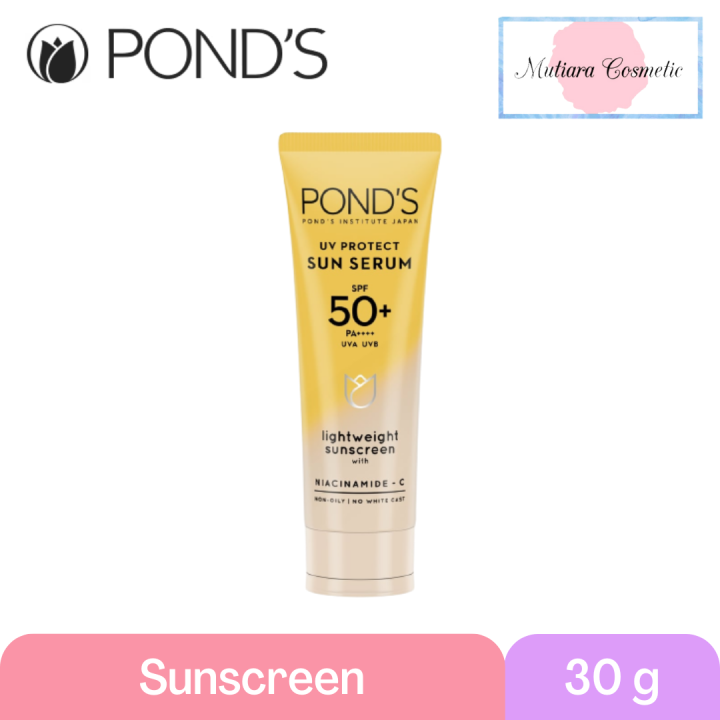 Ponds UV Protect Sun Serum SPF50 PA++++ UVA UVB Lightweight Sunscreen With Niacinamide-C 30G ...