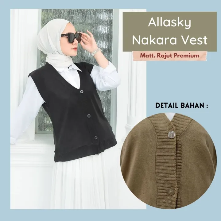 rompi crop rajut Nakara Vest / switer rajut cewek kekinian / vest ...