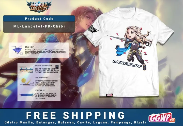 GGWP - Mobile Legends White Dry-Fit Tshirt - Chibi (Lancelot) | Lazada PH