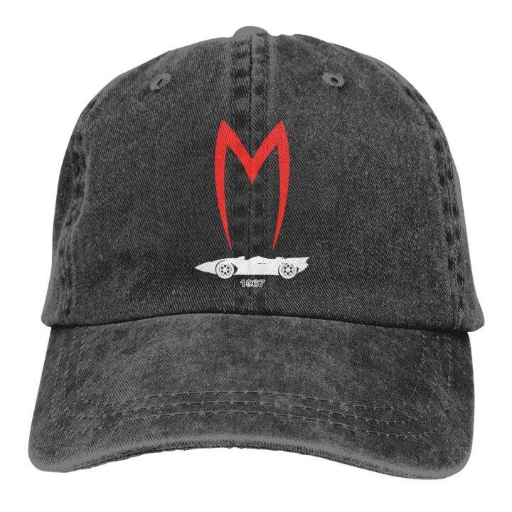 New Trendy Hats Mach Speed Racer Go Racing Car Logo Wild Cowboy Cap ...