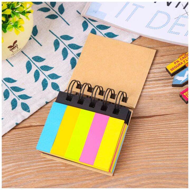 Eco Sticky Notepad Mini Notebook Ring pad 75x5 cm Fluorescent color 5 ...