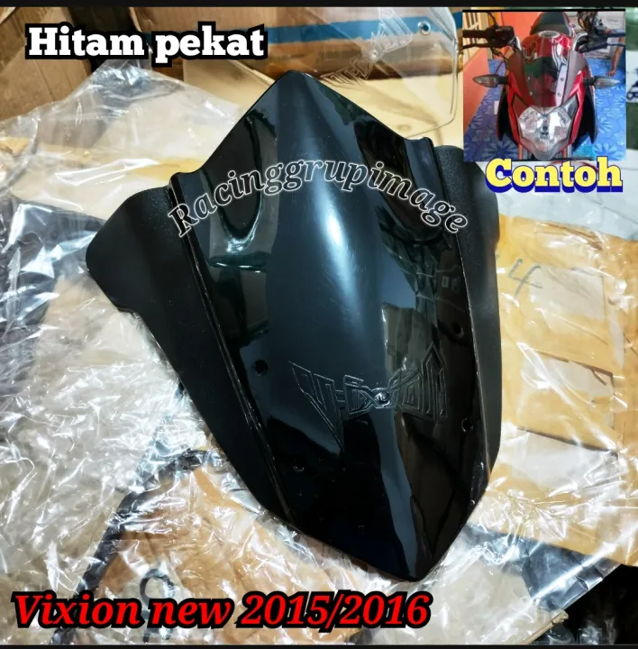 Visor Windshield Yamaha Vixion New NVA 2015 2016 2017 Hitam dan Bening ...