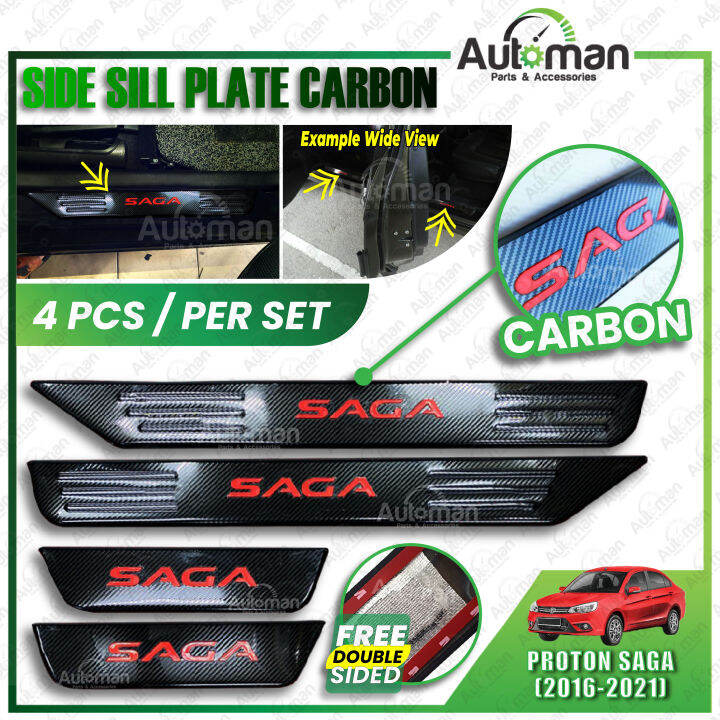 Proton Saga 2016 - 2021 Carbon Fiber with Red Logo Emblem Word Wording ...