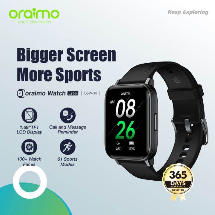 Oraimo Smart Watch Lite Jam Tangan Pintar 61 Sport Mode Bigger Screen ...