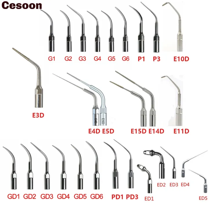 Cesoon 5pcs Packs Dental Ultrasonic Scaler Tips Scaling Tip Fit Ems
