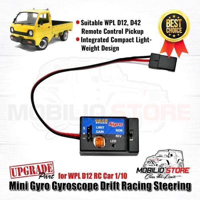 MINI GYRO GYROSCOPE FOR WPL D12 1/10 RC CAR DRIFT RACING CAR STEERING ...