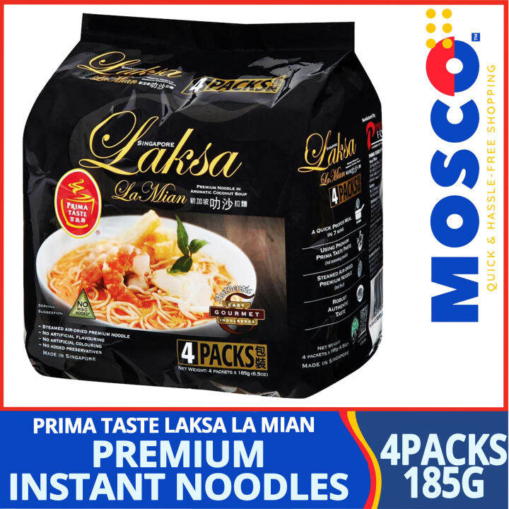 Prima Taste Laksa La Mian Premium Instant Noodles 185g Pack of 4 ...