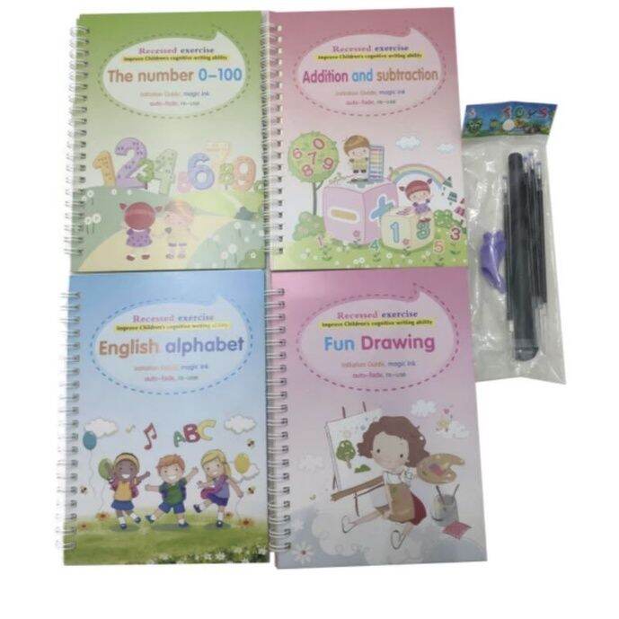 Tracing Notebook Reusable Practice Notebook Sank Magic Set of 4 | Lazada PH