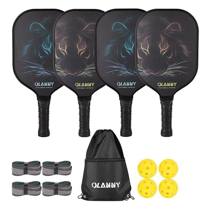 Graphite Pickleball Paddle 4 Pack - Premium Rackets Fiber Face ...