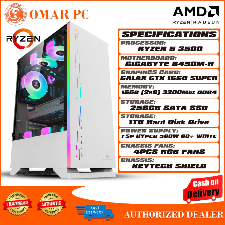GAMING SYSTEM UNIT (AMD RYZEN 5 3500) ( B450M MOTHERBOARD) (16GB RAM ...