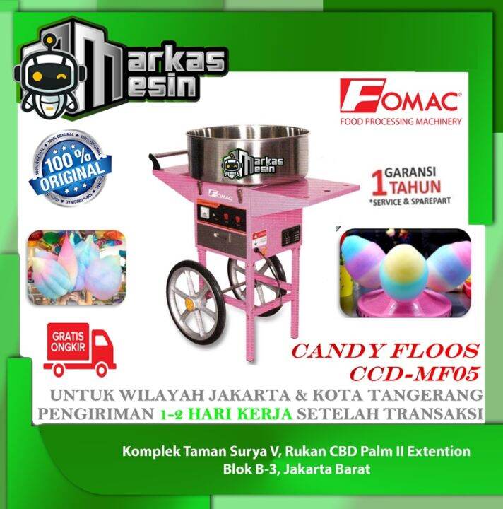 Mesin Gulali Arum Manis Gas + Gerobak Cotton Candy CCD-MF05 FOMAC | Lazada Indonesia
