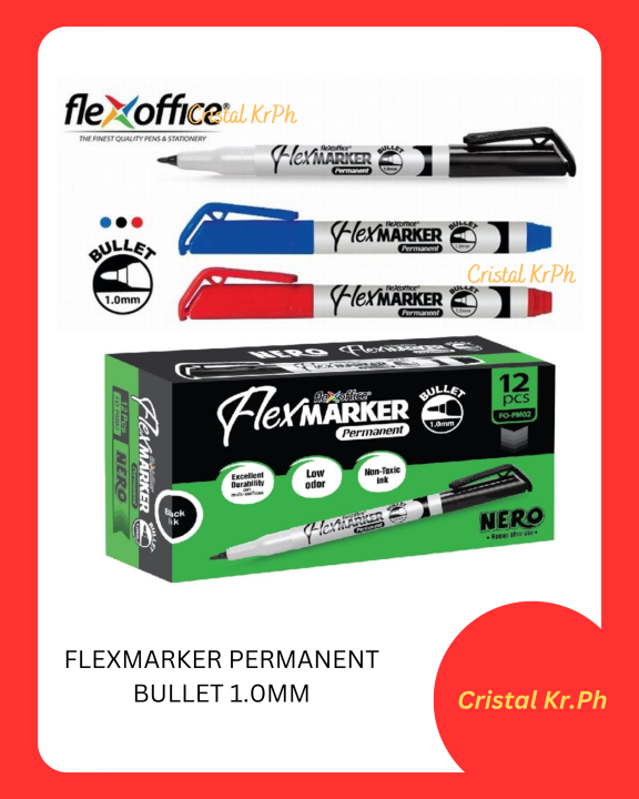 FlexOffice FlexMarker NERO Slim Permanent Marker | Lazada PH