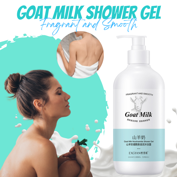 Authentic GOAT MILK SHOWER GEL - 500ML Goat Milk Niacinamide Bubbles ...