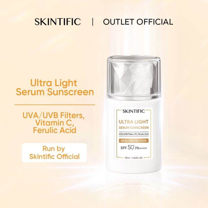 SKINTIFIC Ultra Light Serum Sunscreen 25ml SPF50 PA++++ Face Sunscreen ...