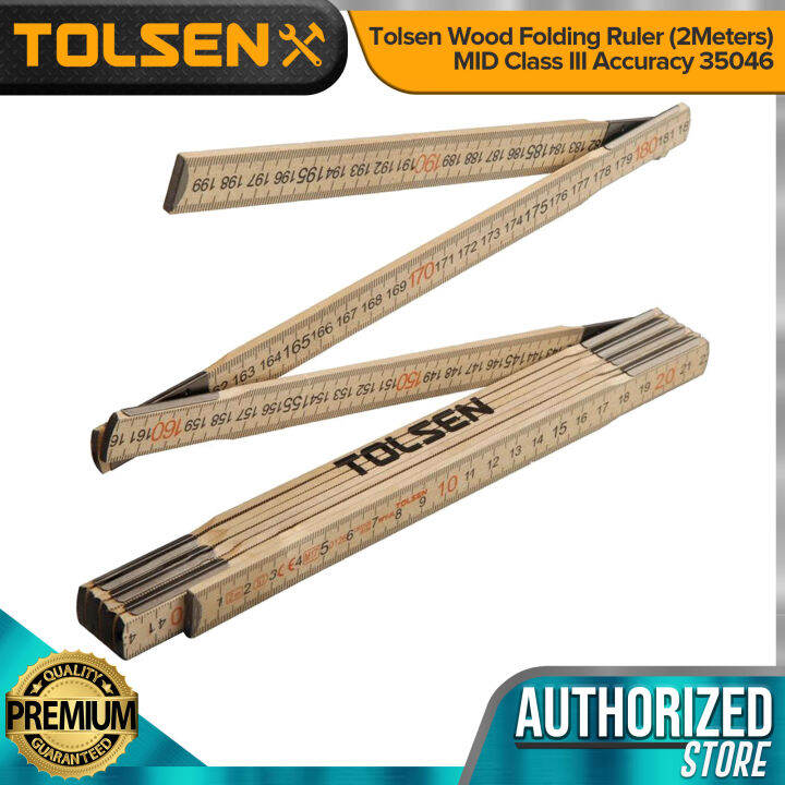 Tolsen Wood Folding Ruler (2Meters) MID Class III Accuracy 35046 ...