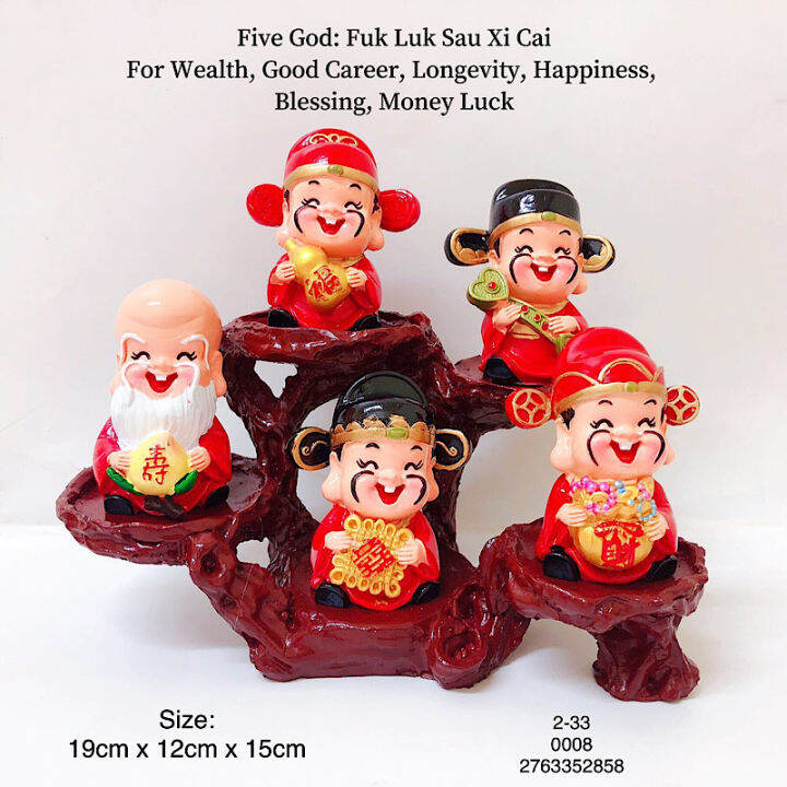 Fengshui Five God Fuk Luk Sau Xi Cai For Wealth Good Career Longevity ...