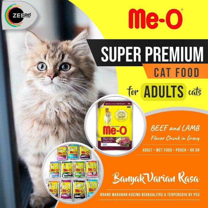 Me-O Rasa BEEF And LAMB FLAVOR CHUNK In GRAVY Meo Pouch Adult Wet Cat ...