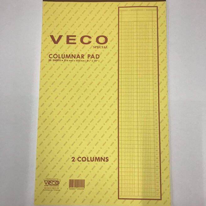 Veco columnar pad 8.5 x 14 2 columns | Lazada PH