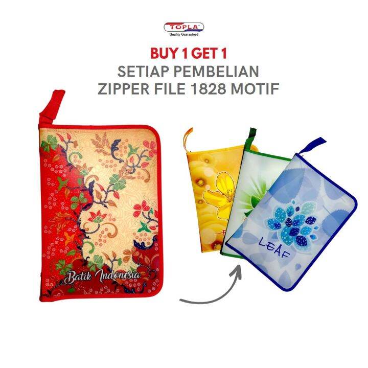 Topla Zipper File 1828 Gambar Map Dokumen Resleting Folio F4 (PROMO BUY ...