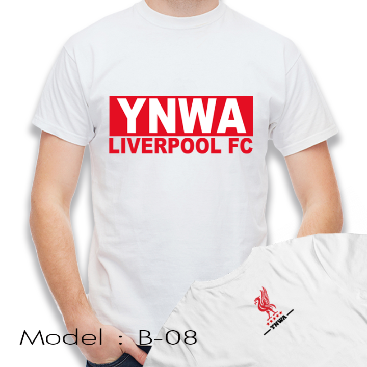 เสื้อยืด สกรีนลายแฟนคลับลิเวอร์พูล YNWA สีขาว - Liverpool FC YNWA T ...
