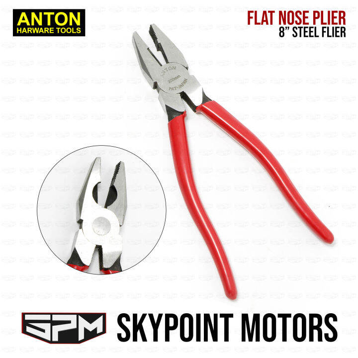 ANTON TOOLS FLAT NOSE PLIERS 8" STEEL PLIER (9501-260) | Lazada PH