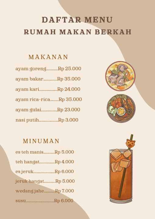 Cetak daftar harga. Cetak daftar menu | Lazada Indonesia