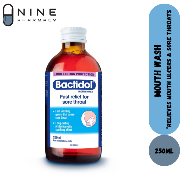 Bactidol Sore Throats & Ulcers Mouthwash 250ml | Lazada