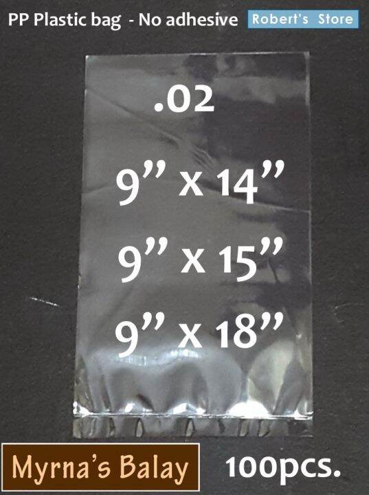 PP Plastic bag 9"x14" / 9"x 15" / 9"x 18" inch 100pcs. 02 medium ...