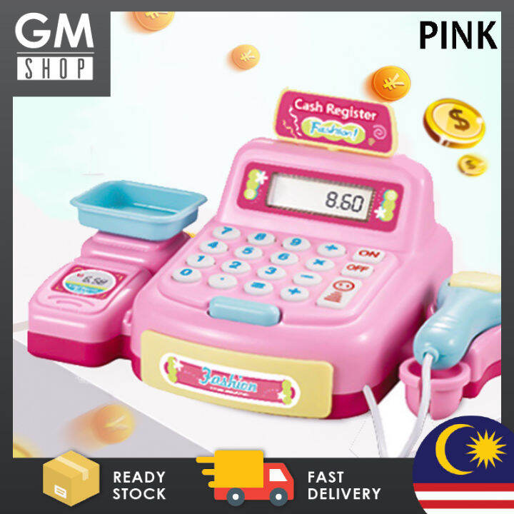 GMshop Pretend Cashier Toy Supermarket Cash Register Machine With Light ...