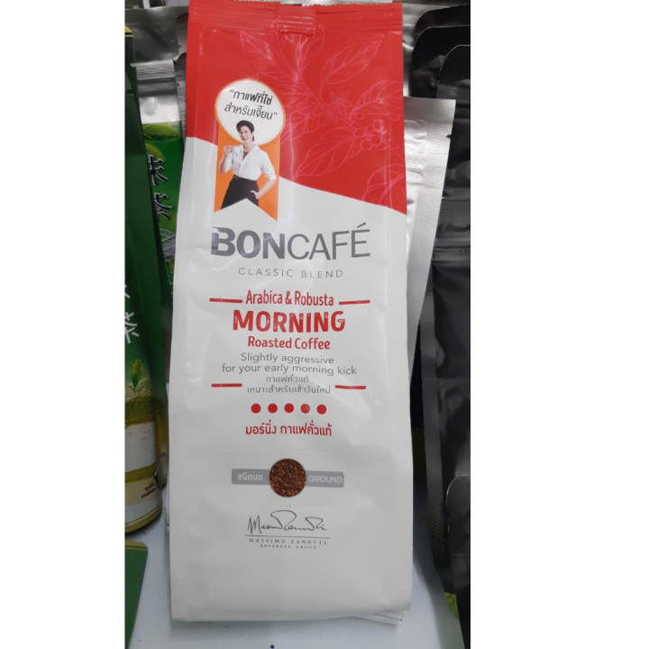 กาแฟคั่วแท้บด กาแฟคั่วแท้ BONCAFE มอร์นิ่ง กาแฟคั่วเข้มข้น สายพันธุ์: อราบิก้าและโรบัสต้า ขนาด ...