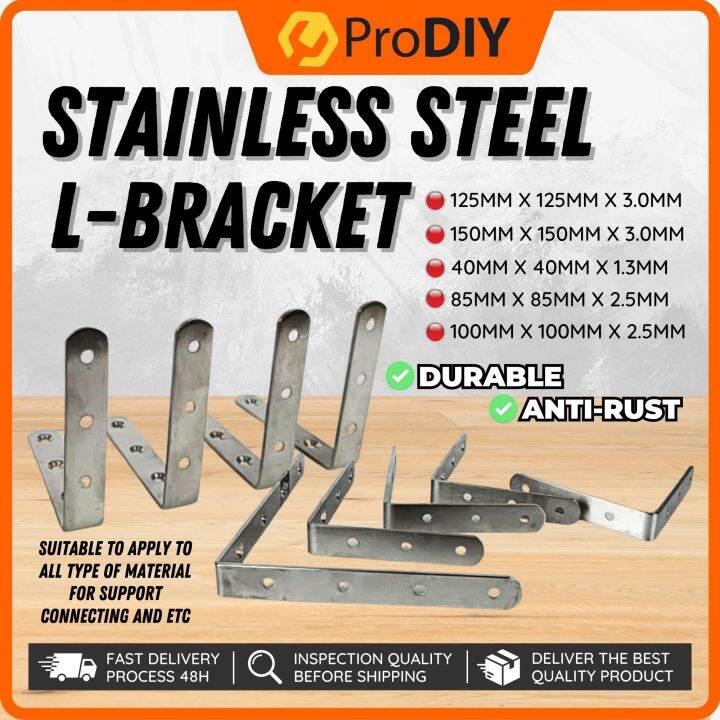 Stainless Steel L-Bracket 90 Degree Shape Corner Solid Angel Bracket ...