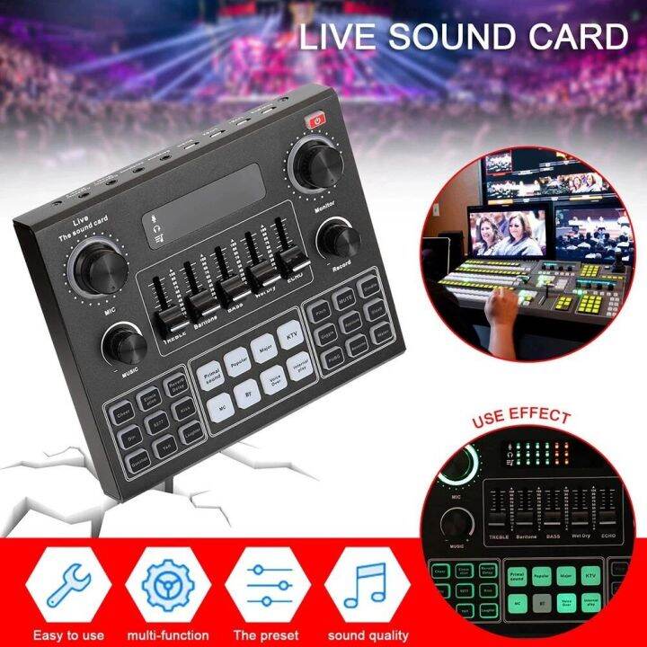 V8/V8S/F998/F9/M9/V9 Live SoundCard For PC Cellphone Youtube HIFI Mixer ...